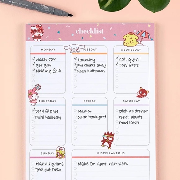 Erin Condren | Office | Nwt Erin Condren Hello Kitty Sanrio Checklist ...